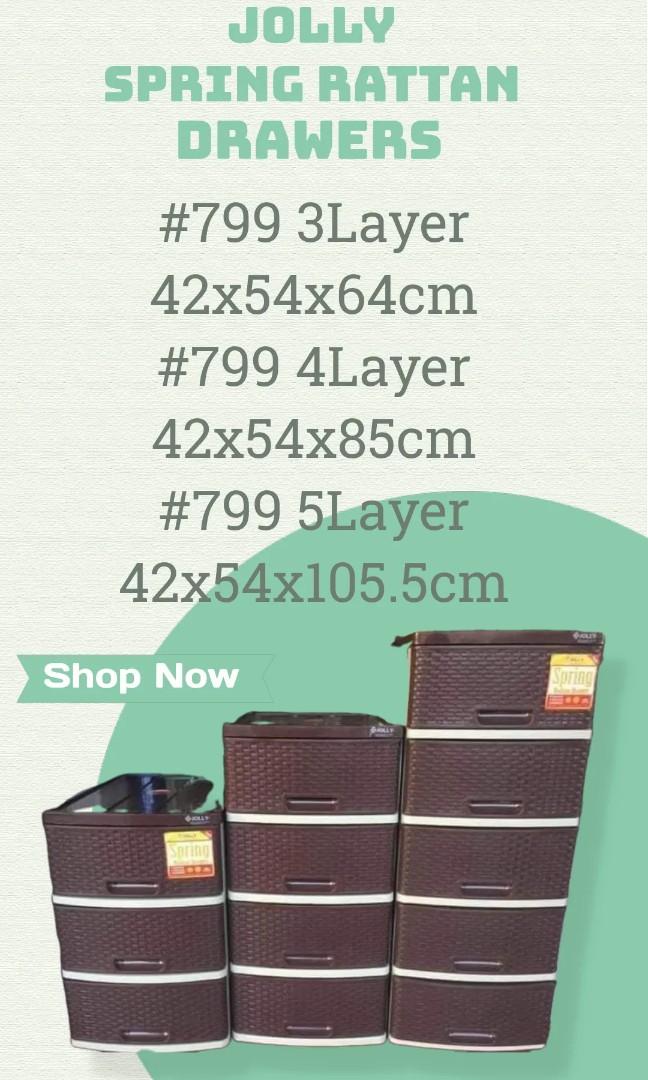 4 layer spring rattan drawer jolly, Furniture & Home Living, Furniture ...
