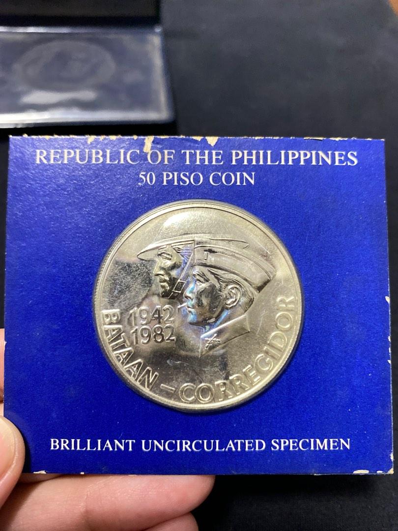50 Piso Coin 1942-1982 Bataan - Corregidor, Hobbies & Toys, Memorabilia ...