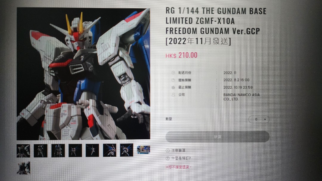 上海 自由高達 RG 1/144 THE GUNDAM BASE LIMITED ZGMF-X10A FREEDOM GUNDAM Ver. GCP, 興趣及遊戲, 玩具 & 遊戲類 ...