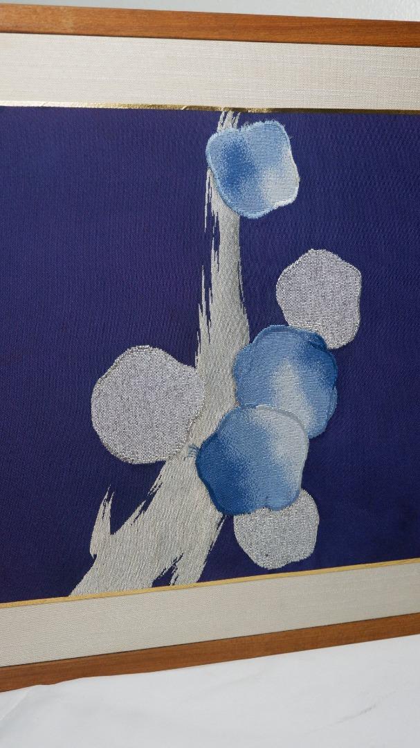 A Decorative Two Panel Silk Table Screen Partition, Chinese Flowering ...