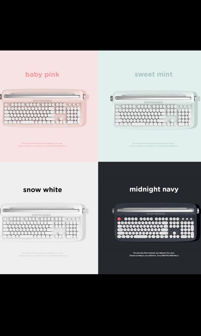 ACTTO W503 Wireless Retro Keyboard (Snowy White), Computers & Tech, Parts & Accessories ...