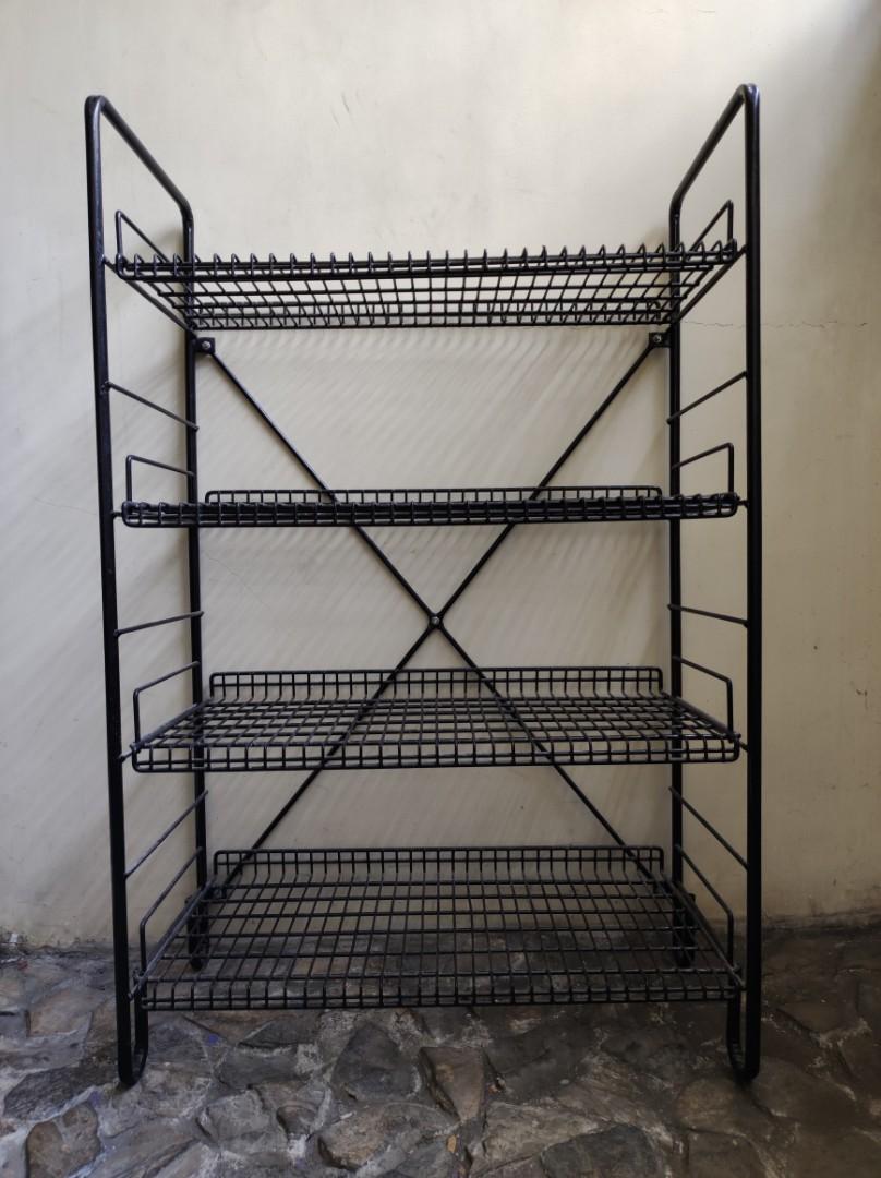 Adjustable Shelves 4 Layer Rack Plant Stand Metal Rack, Furniture ...