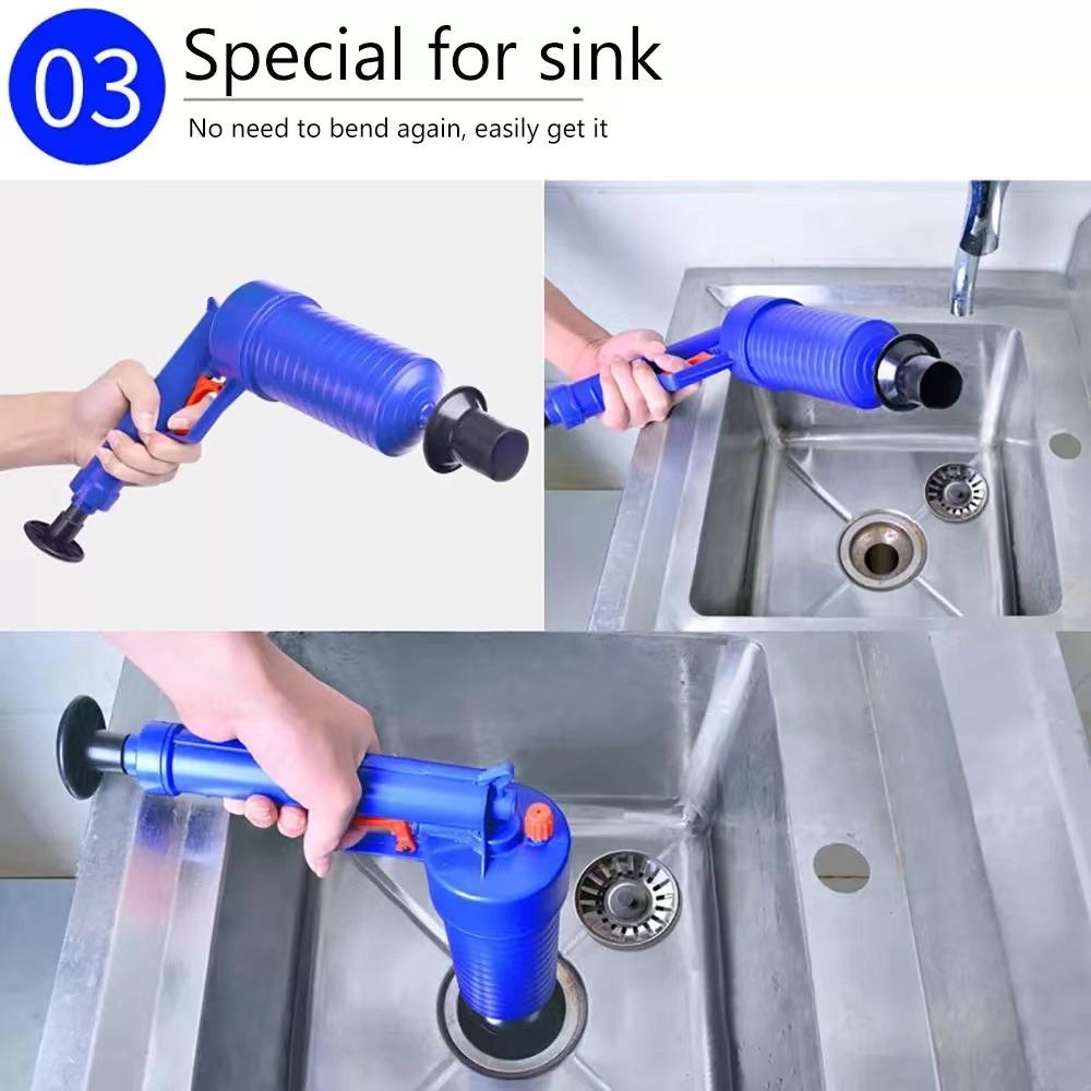 Air Drain Pipe Blaster Declogger High Pressure sink Plunger Unclog Pump ...