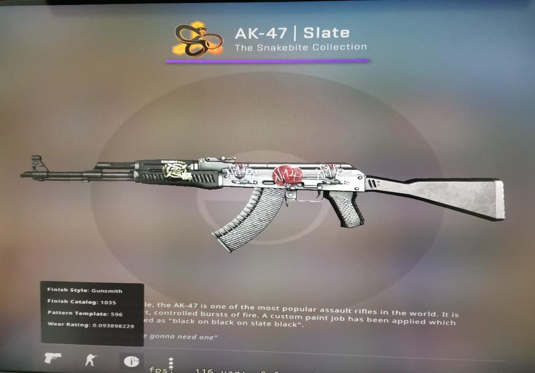 Ak47 Slate MW csgo skins/knife, Video Gaming, Gaming Accessories, In ...