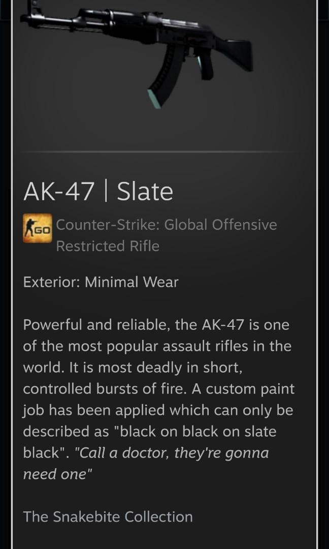 Ak47 Slate MW csgo skins/knife, Video Gaming, Gaming Accessories, In ...
