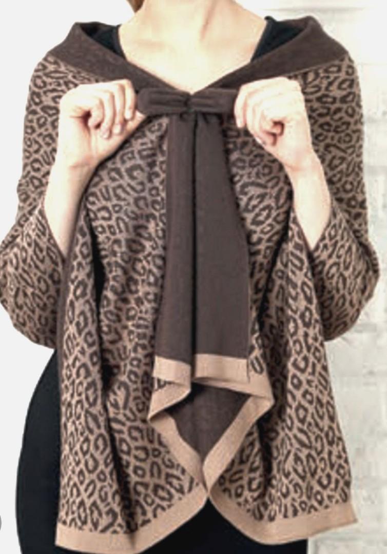 AS013 Nefful negative-ion leopard print shawl, Women's Fashion, Coats ...