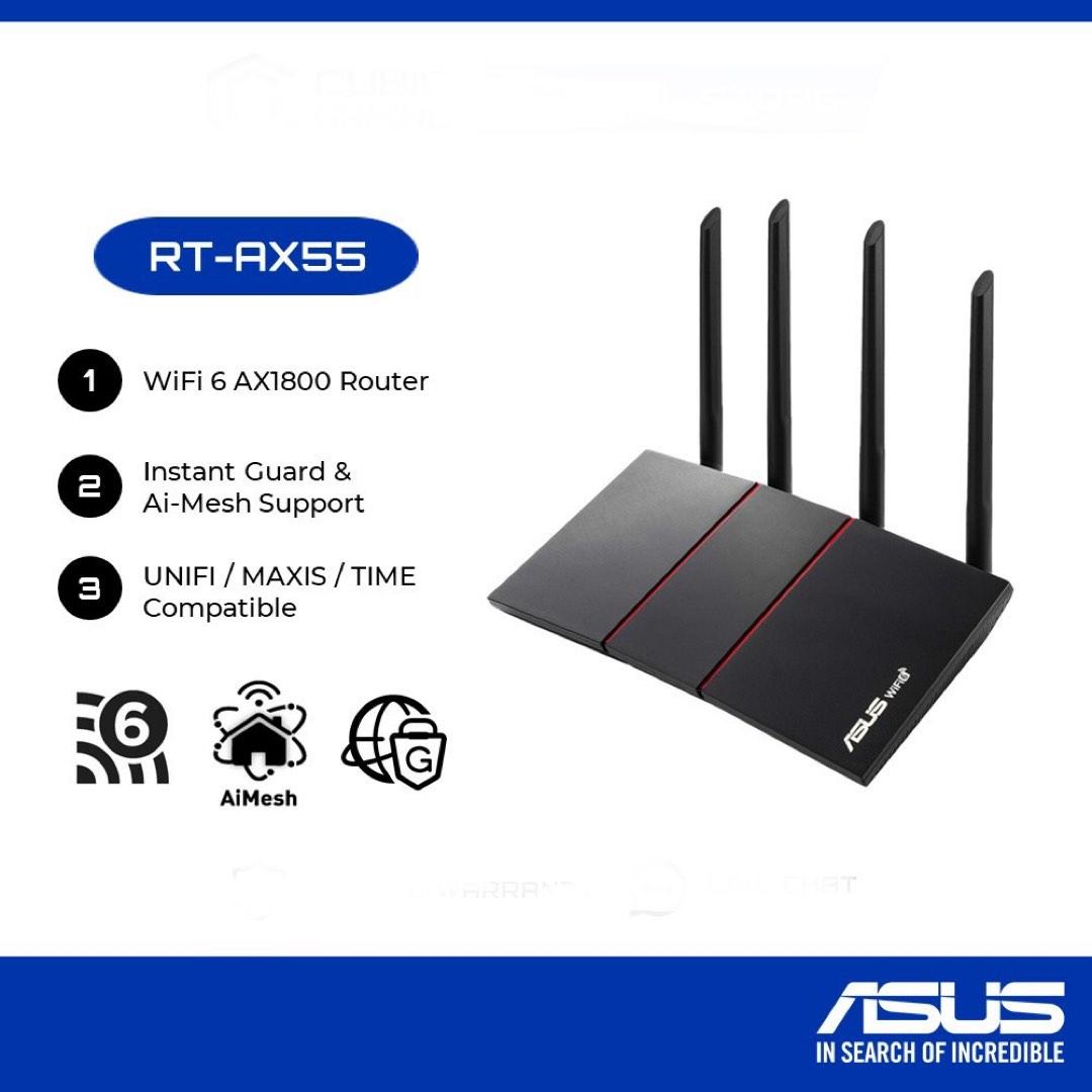 ASUS RT-AX55 Wifi 6 Router, Computers & Tech, Parts & Accessories ...