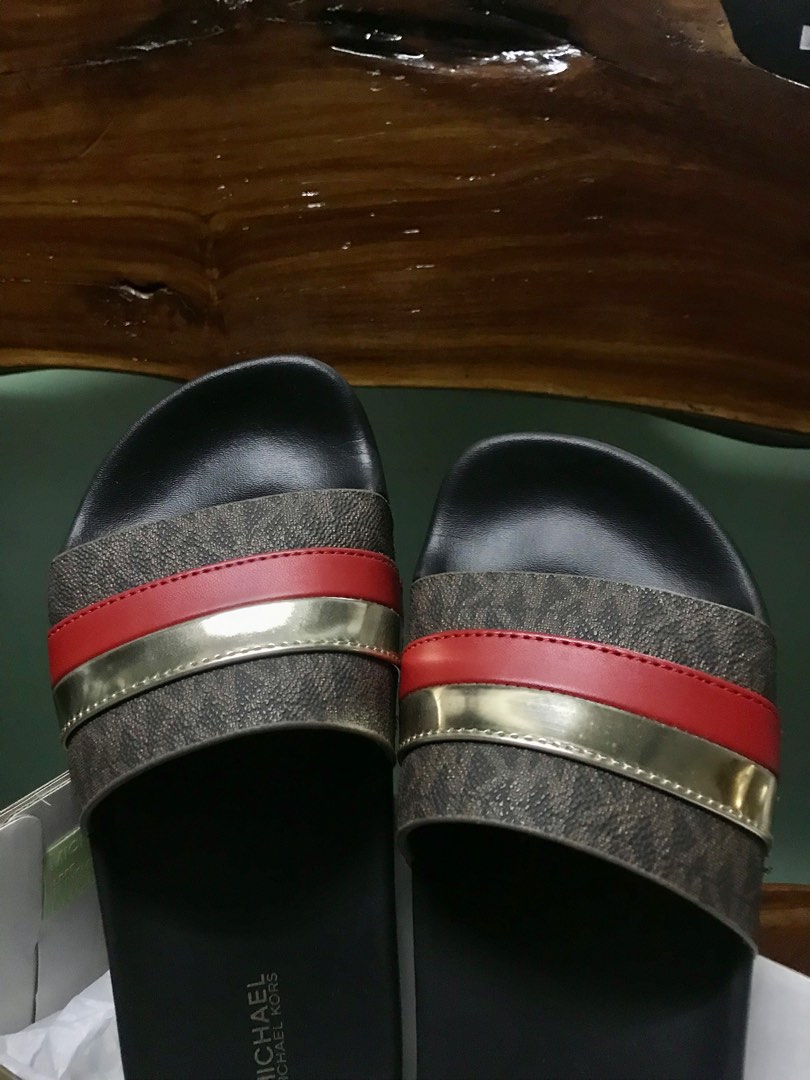 Authentic Michael Kors Slides S6, Women's Fashion, Footwear, Slippers ...