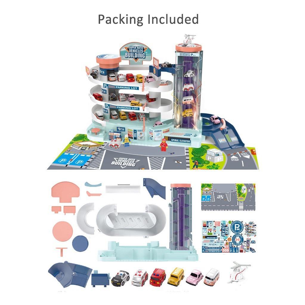 Automated Multi Storey Carpark Toy Car Racing Helicopter Track Garage ...