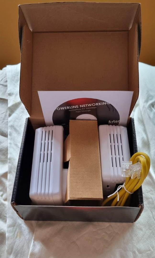 Aztech HL117EP/HL117EW 500Mbps HomePlug AV Powerline WiFi Kit ...