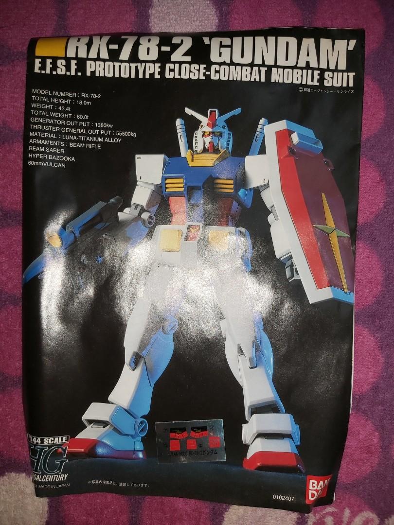Bandai Gunpla Mobile Suit Gundam HG HGUC High Grade 1:144 1/144 020 021 RX-78-2 RX-78 RX782 Menu ...