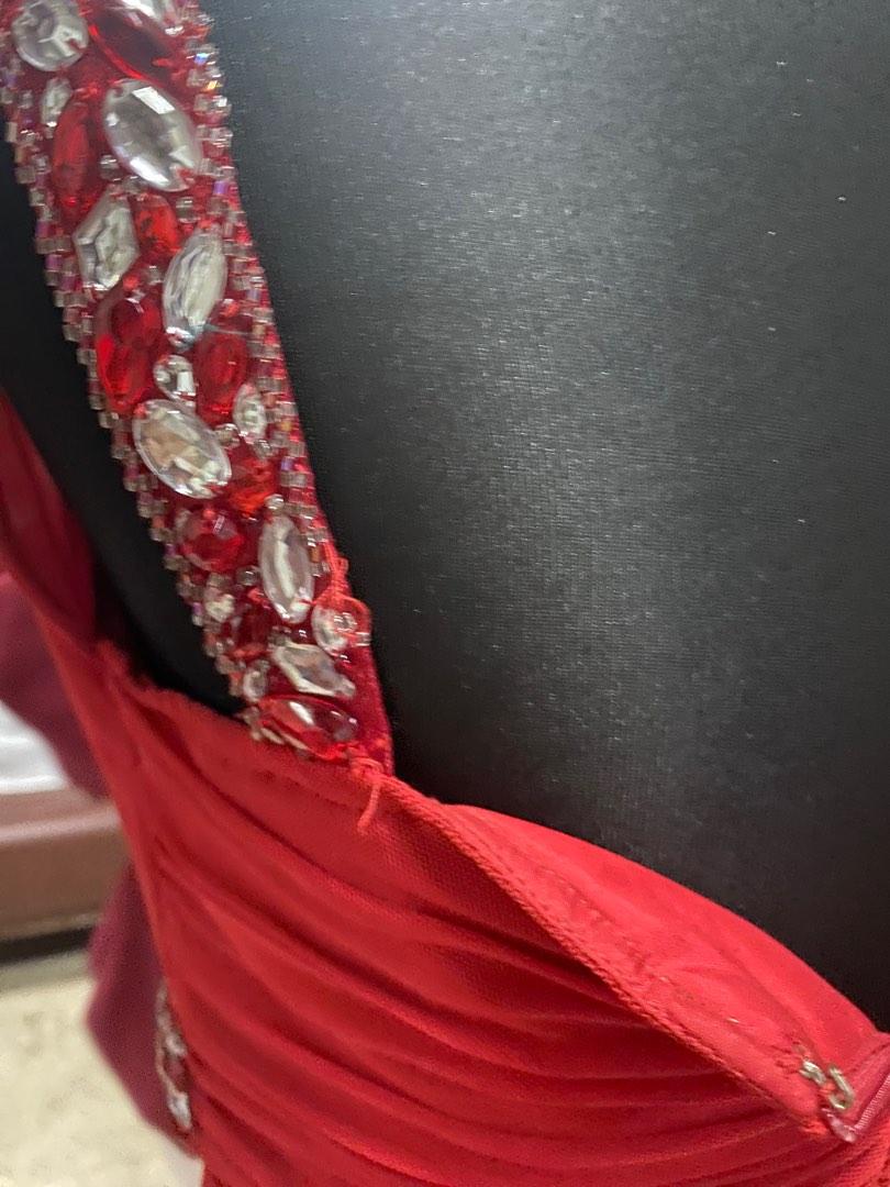 Bella Bianca Red evening gown, Women's Fashion, Dresses & Sets, Dresses ...