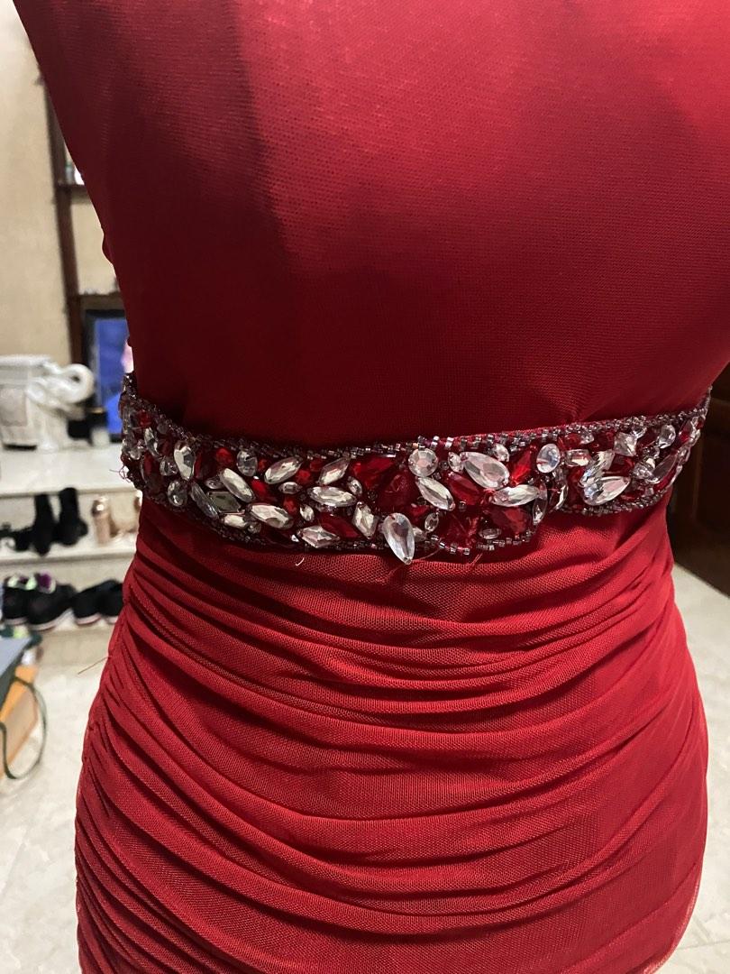 Bella Bianca Red evening gown, Women's Fashion, Dresses & Sets, Dresses ...