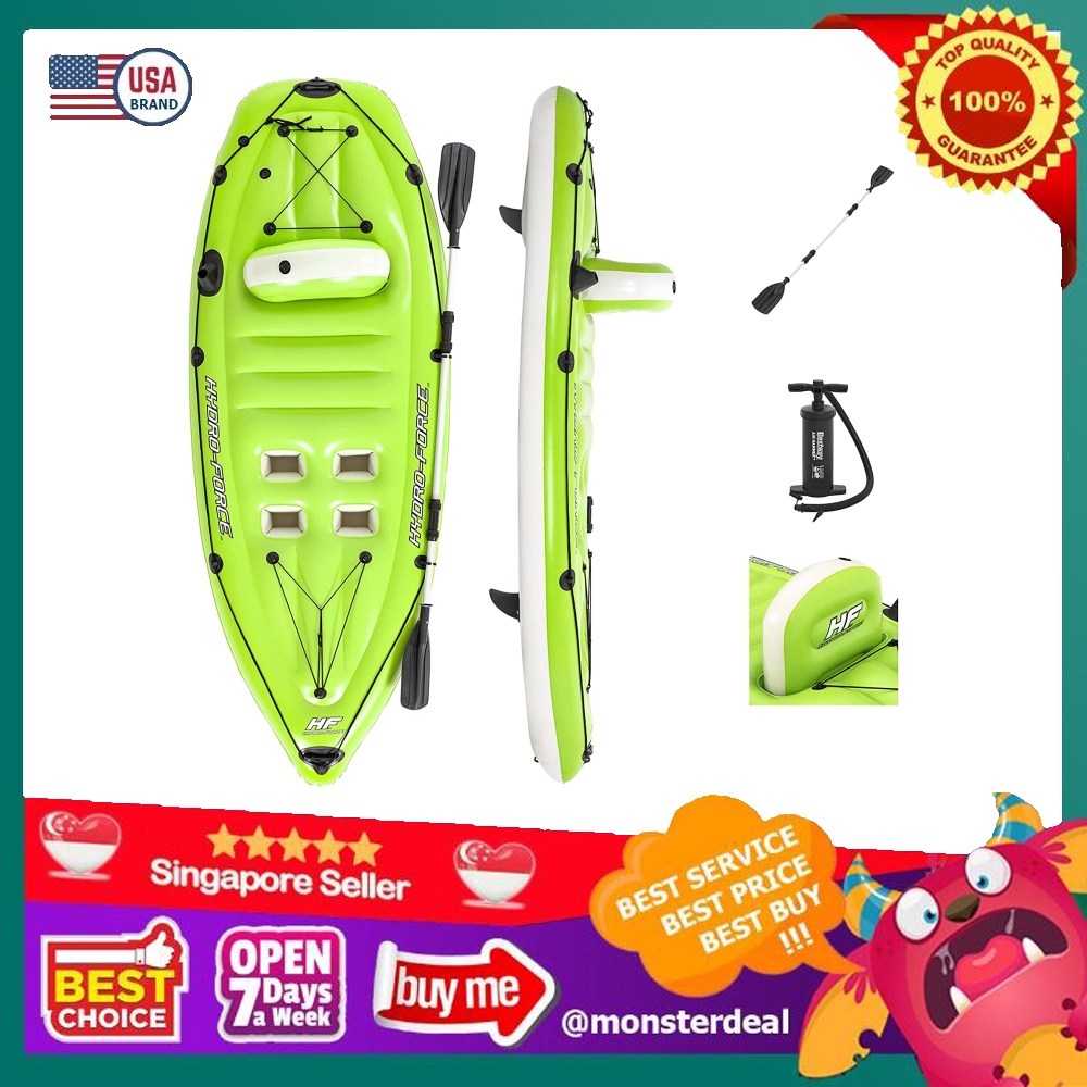 Bestway Hydro-Force Koracle Inflatable Kayak Set, Includes Double-Sided Paddle, Built-In Oar ...