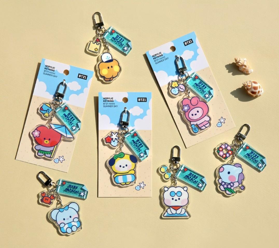 BT21 Minini Cooky Summer Sky Acrylic Keyring, Hobbies & Toys, Memorabilia & Collectibles, K-Wave ...