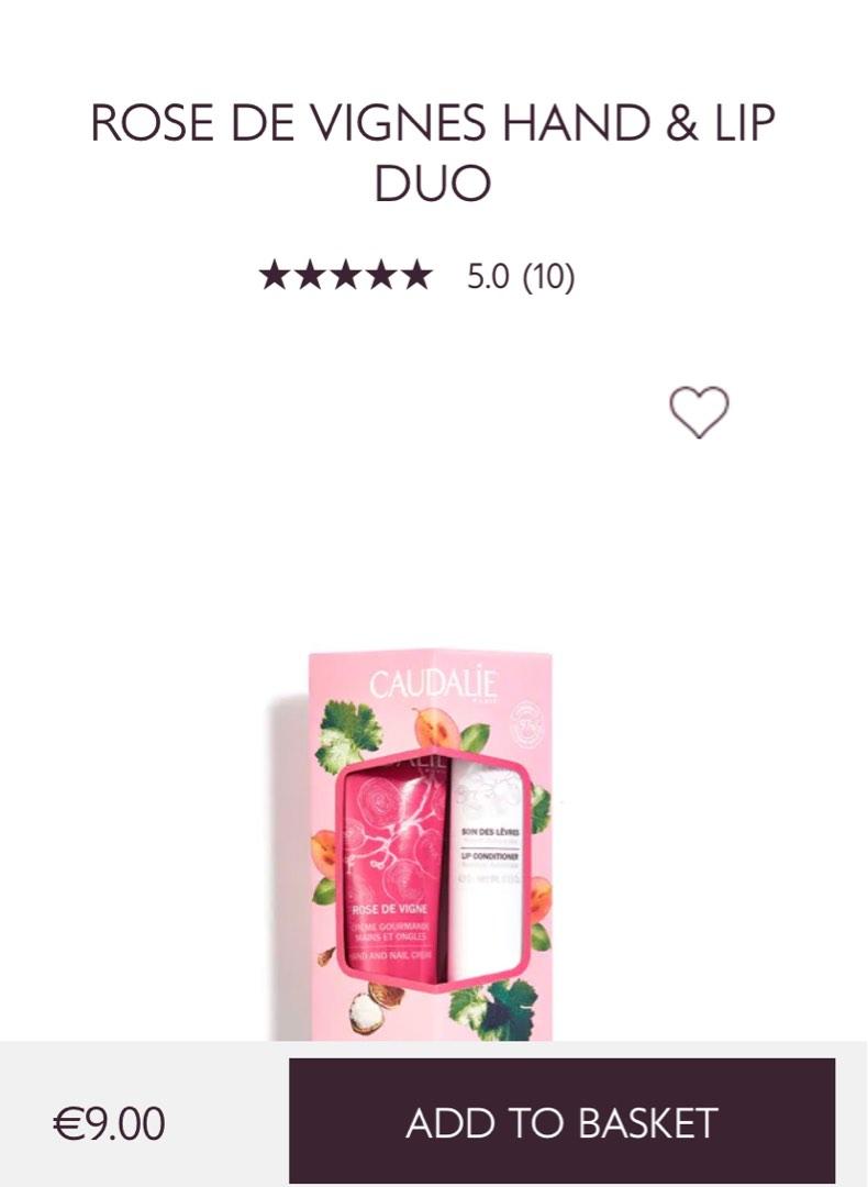 Caudalie Rose de Vigne Hand and lip duo (Hand & Nail Cream with Lip ...