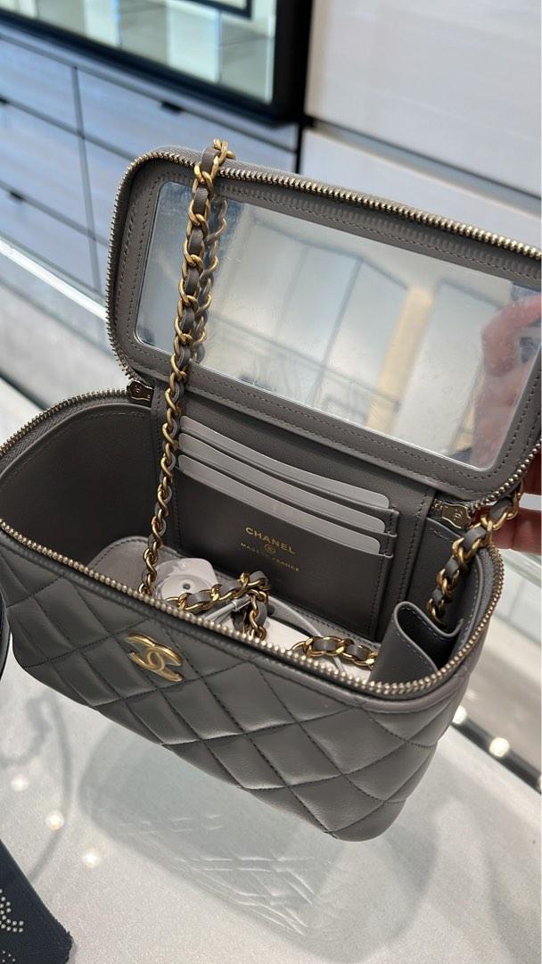 Chanel vanity grey, Luxury, Bags & Wallets on Carousell