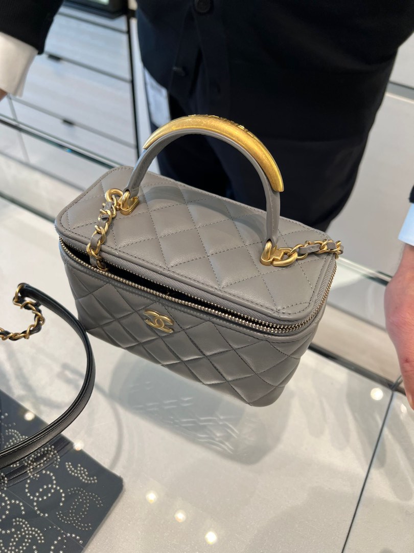 Chanel vanity grey, Luxury, Bags & Wallets on Carousell