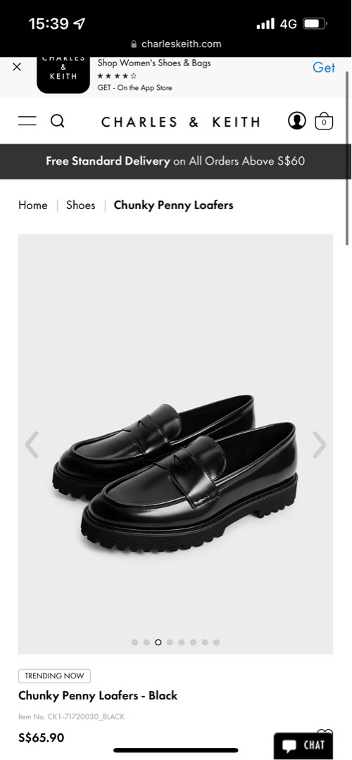 Charles and Keith penny loafers 35, Women's Fashion, Footwear, Loafers ...