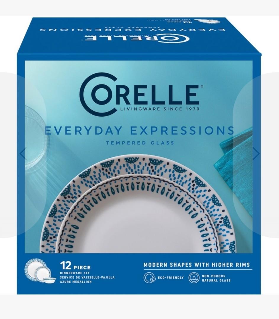 Corelle Everyday 12-pc set in Azure Medallion, Furniture & Home Living ...