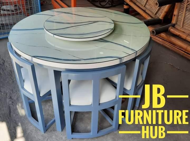 DIRECT PAGAWAAN ROUND SPACESAVER DINING SET WITH LAZY SUSAN- LOCALLY ...