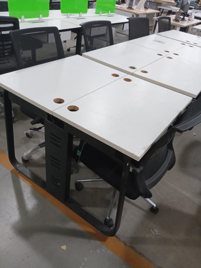 double sided table laminated top w/ socket as-is steel base, Furniture ...