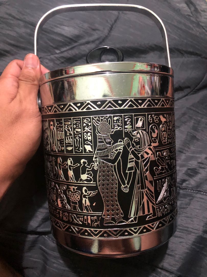 Egyptian hieroglyph designed bucket, Hobbies & Toys, Memorabilia ...