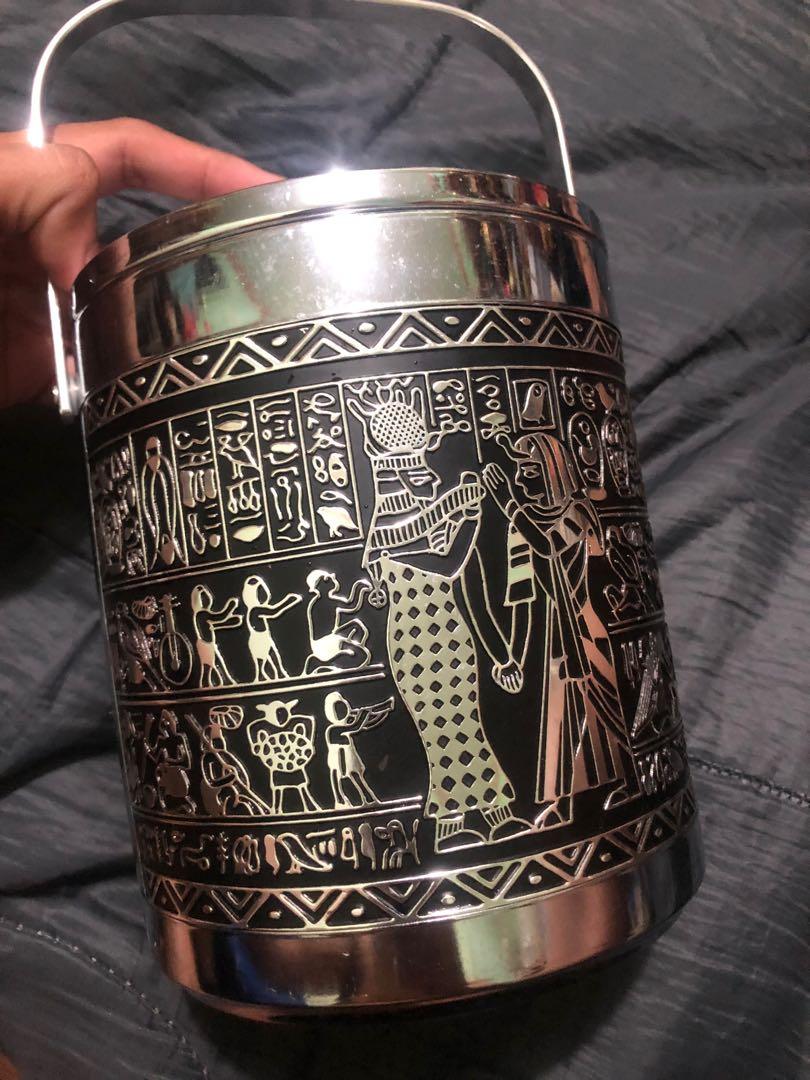 Egyptian hieroglyph designed bucket, Hobbies & Toys, Memorabilia ...