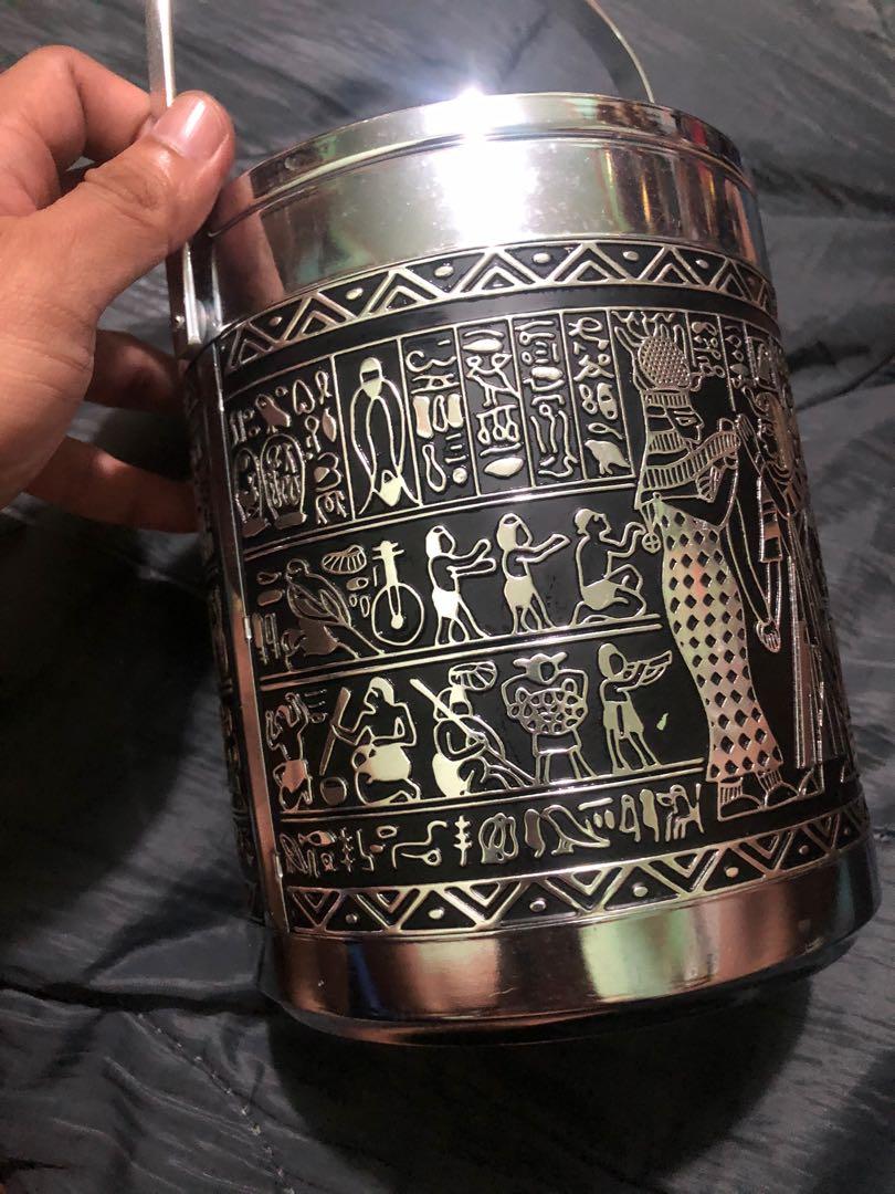 Egyptian hieroglyph designed bucket, Hobbies & Toys, Memorabilia ...