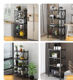 foldable kitchen storage rack 3 / 4 / 5 foldable storage rack with ...