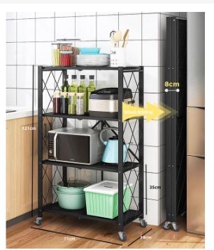 foldable kitchen storage rack 3 / 4 / 5 foldable storage rack with ...