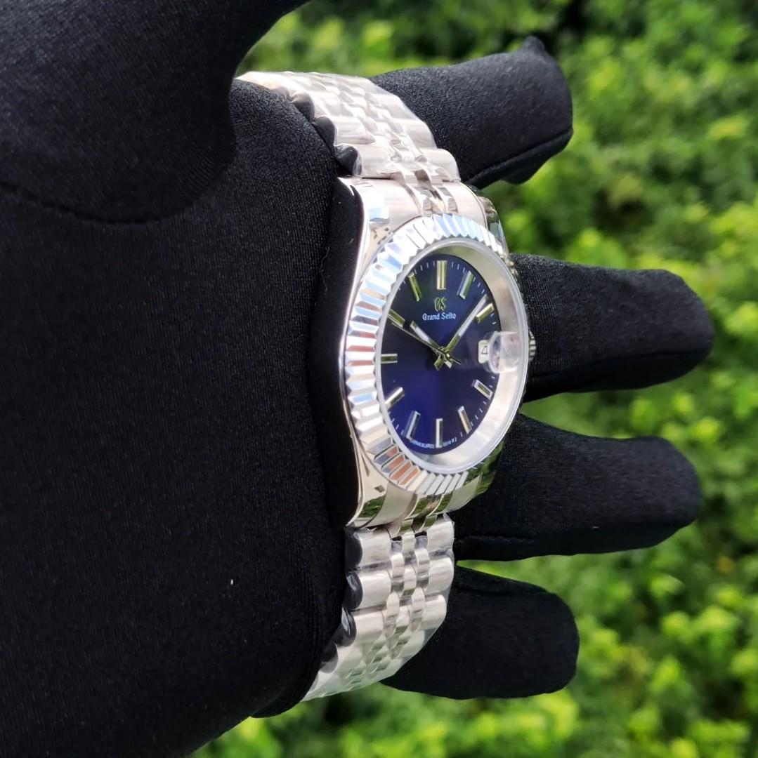 Grand Seiko Blue Dial Mod, Luxury, Watches on Carousell