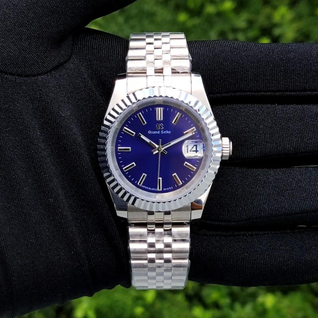 Grand Seiko Blue Dial Mod, Luxury, Watches on Carousell