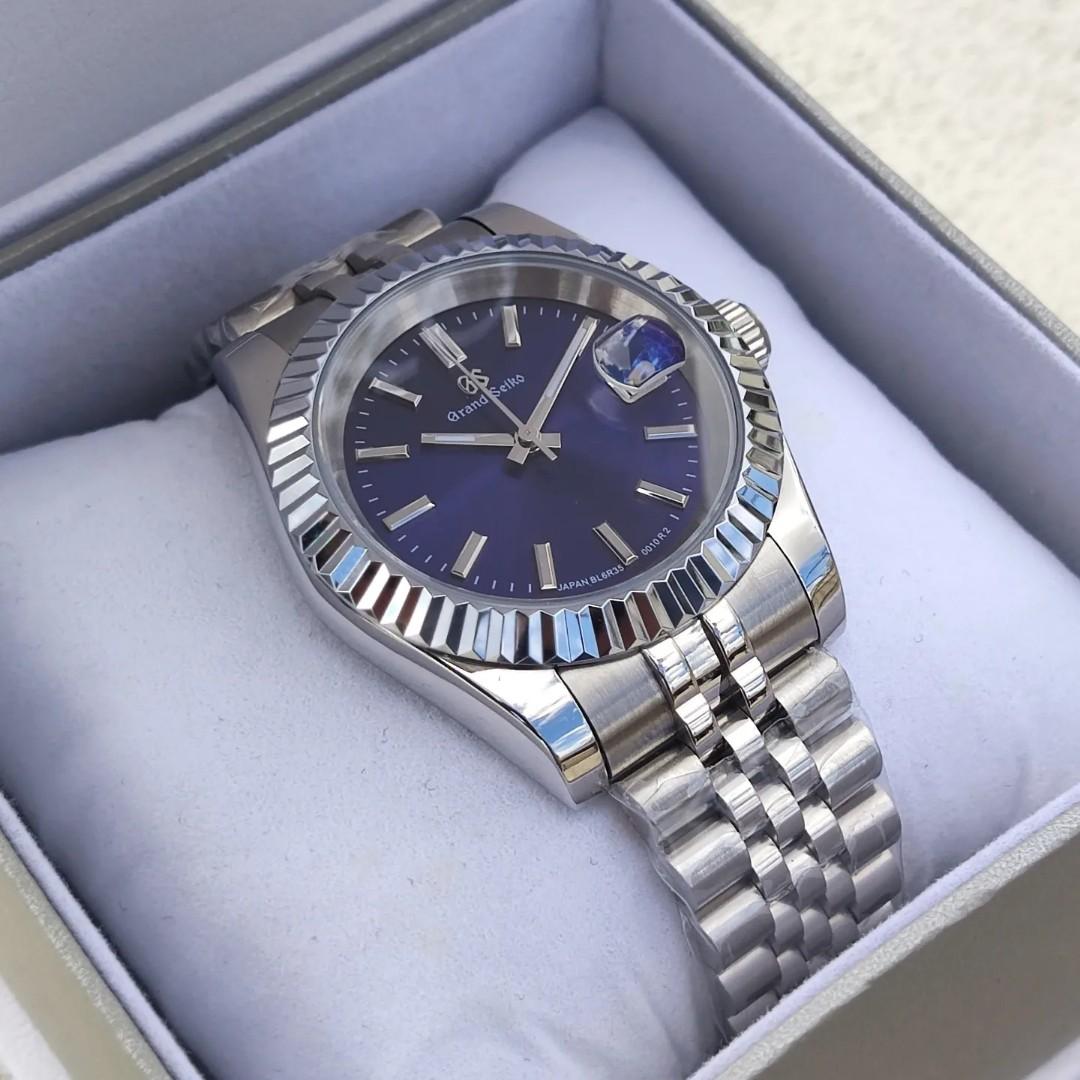 Grand Seiko Blue Dial Mod, Luxury, Watches on Carousell