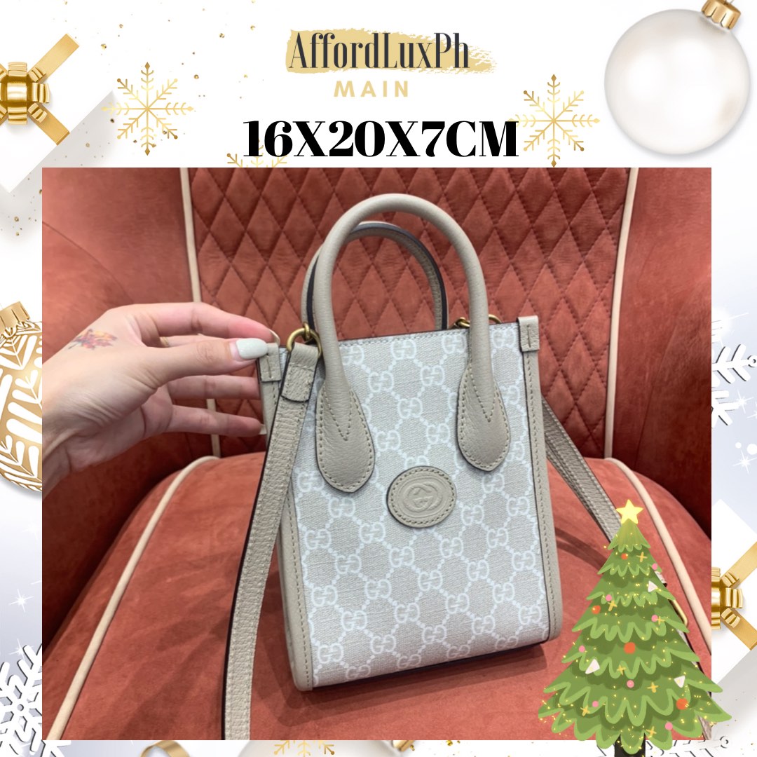 Gucci Mini Tote Bag - Beige and White, Women's Fashion, Bags & Wallets ...