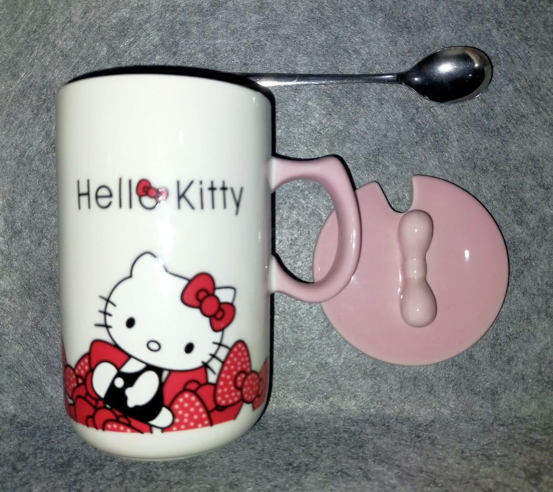 Hello Kitty Mug with Spoon and Cover - REPRICED, Furniture & Home ...