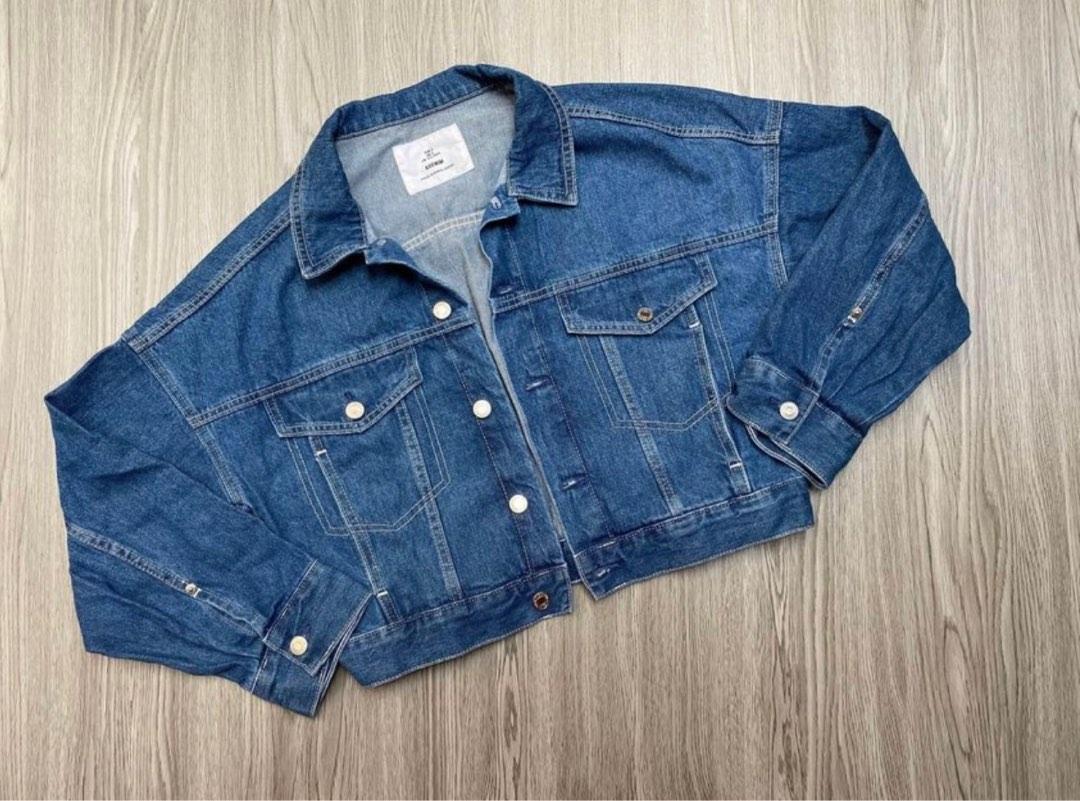H&M CROPPED DENIM JACKET, Women's Fashion, Coats, Jackets and Outerwear ...