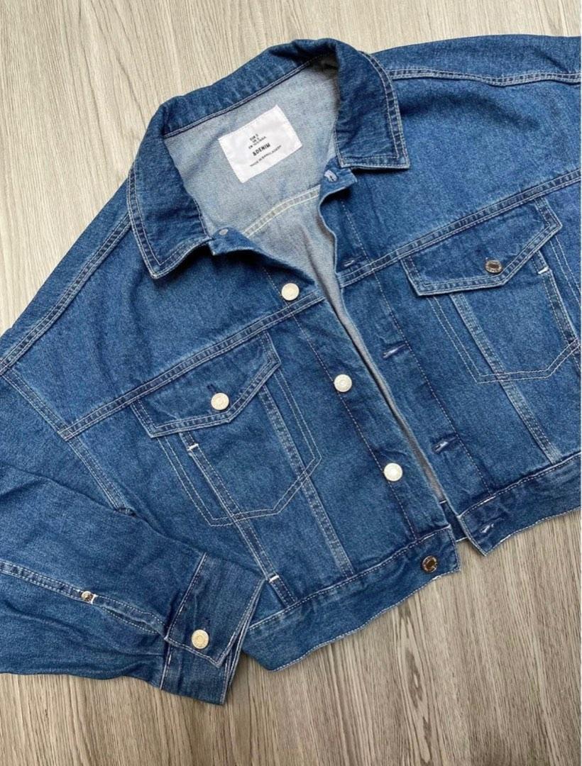 H&M CROPPED DENIM JACKET, Women's Fashion, Coats, Jackets and Outerwear ...