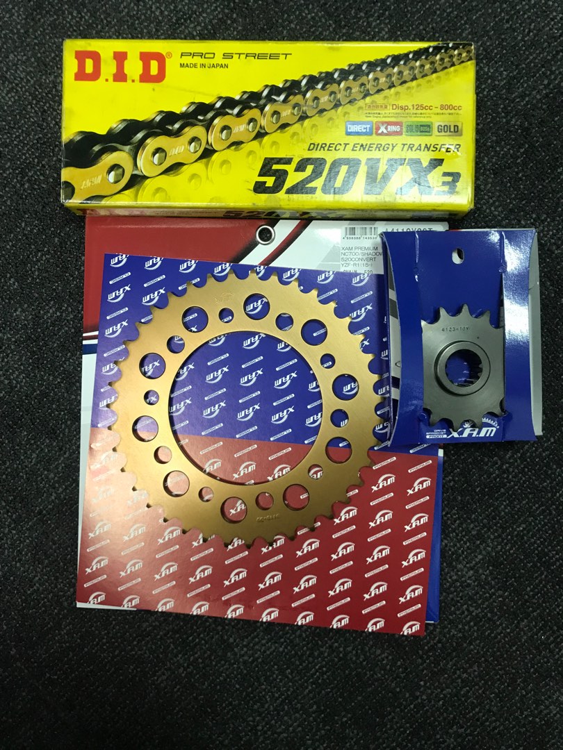 Honda adv 750 sprocket set with did 520 vx3 chain xam sprocket ...