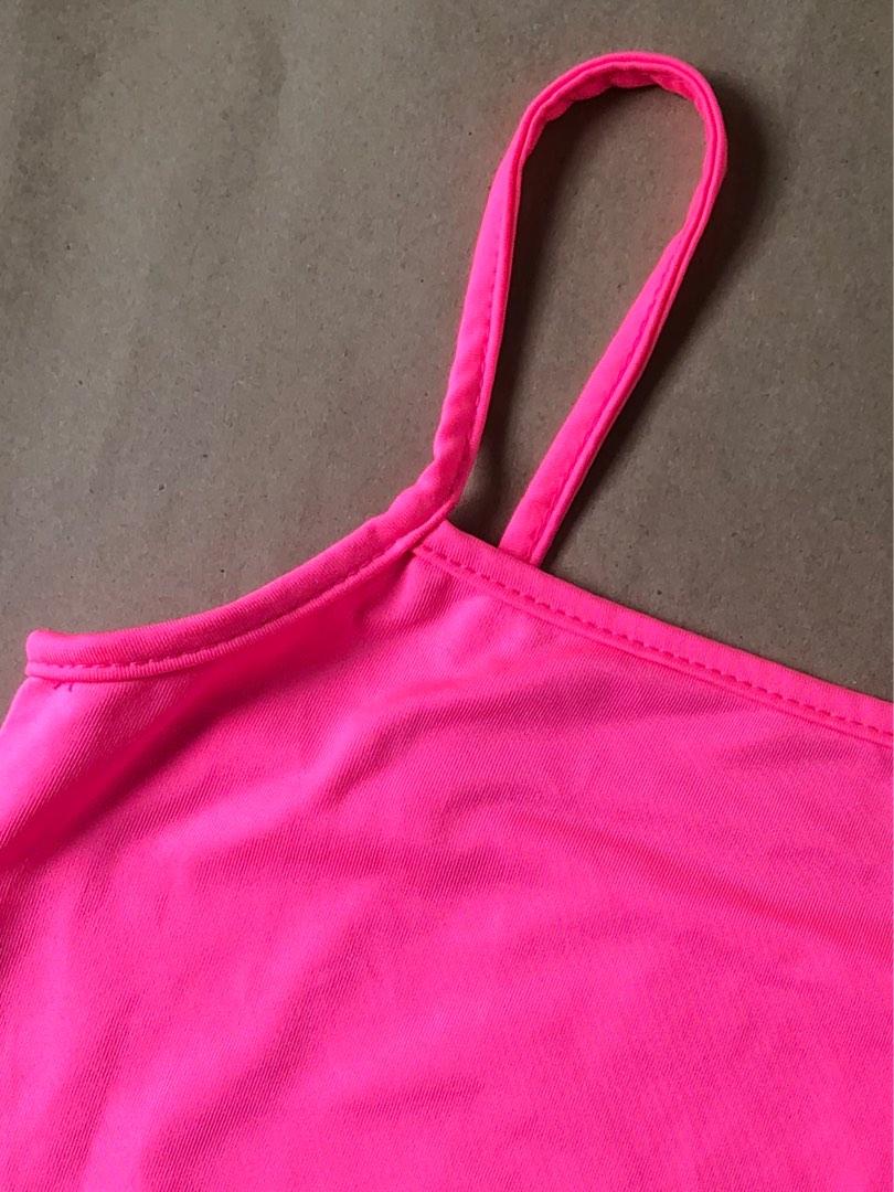 Hot Pink Neon Sando Crop Top, Women's Fashion, Tops, Sleeveless on ...