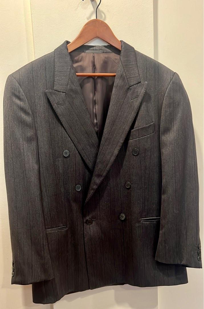 JAEGER Business Suit - dark grey blue striped , Men's Fashion, Coats ...