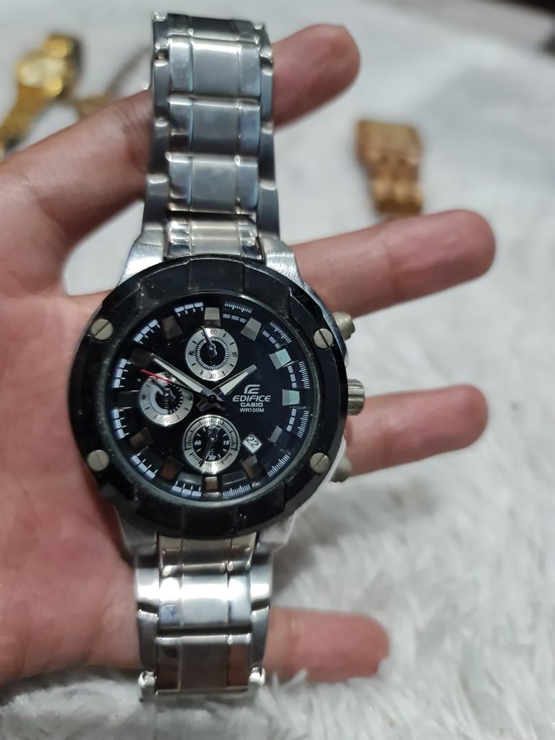 Jam tangan pria Edifice casio men water resistant 100m, Fesyen Pria ...