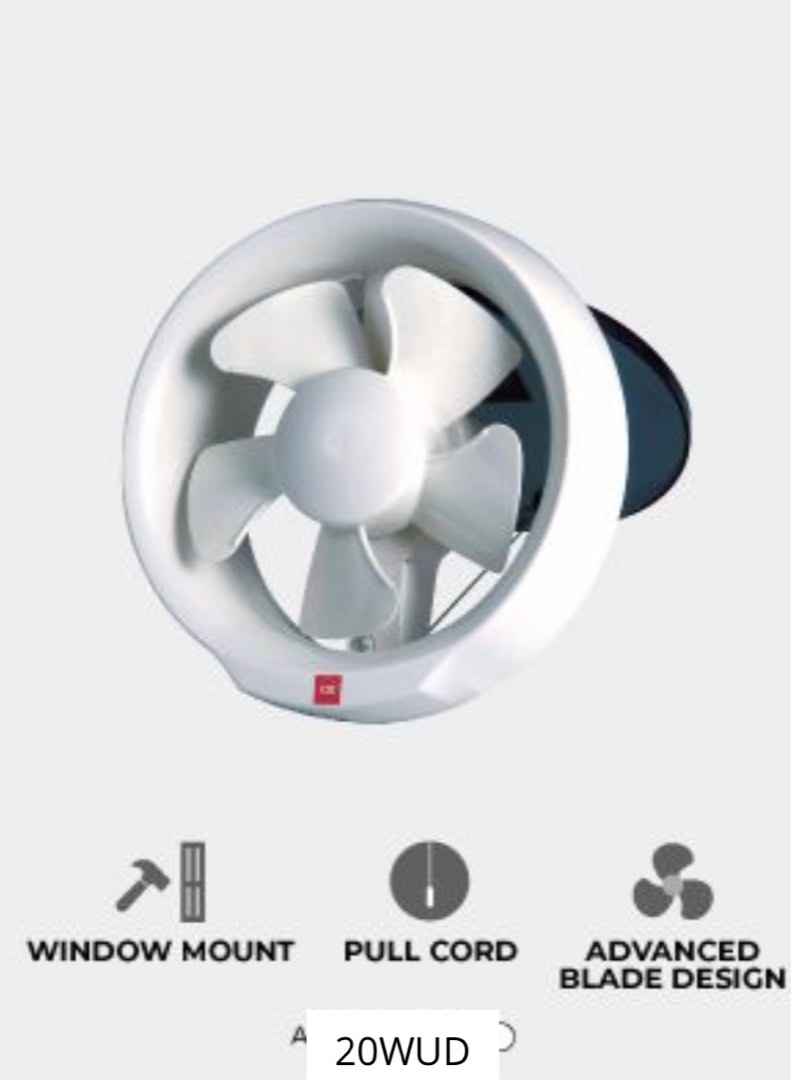 KDK Window Mount Ventilating Fan 20WUD, Furniture & Home Living ...
