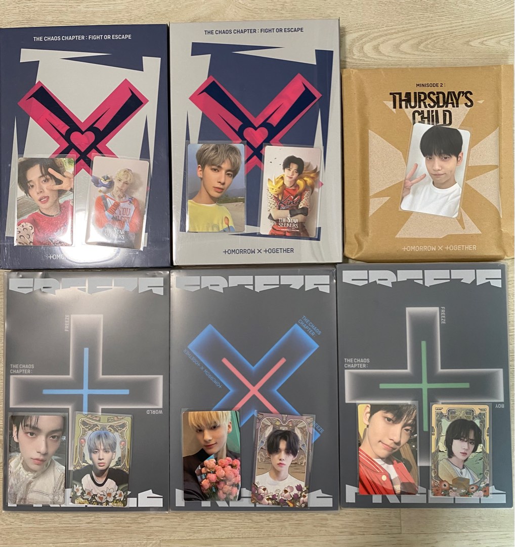 WTS TXT freeze and fight or escape albums yeonjun soobin taehyun kai ...