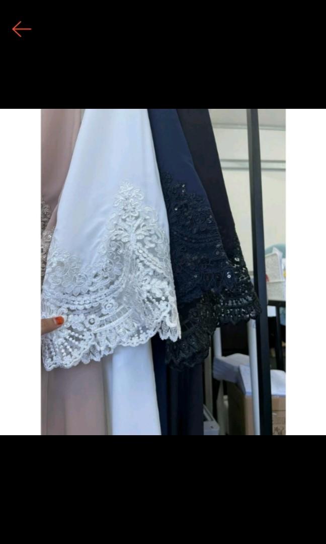 Lace abaya jubah dubai arab women robe, Women's Fashion, Muslimah ...