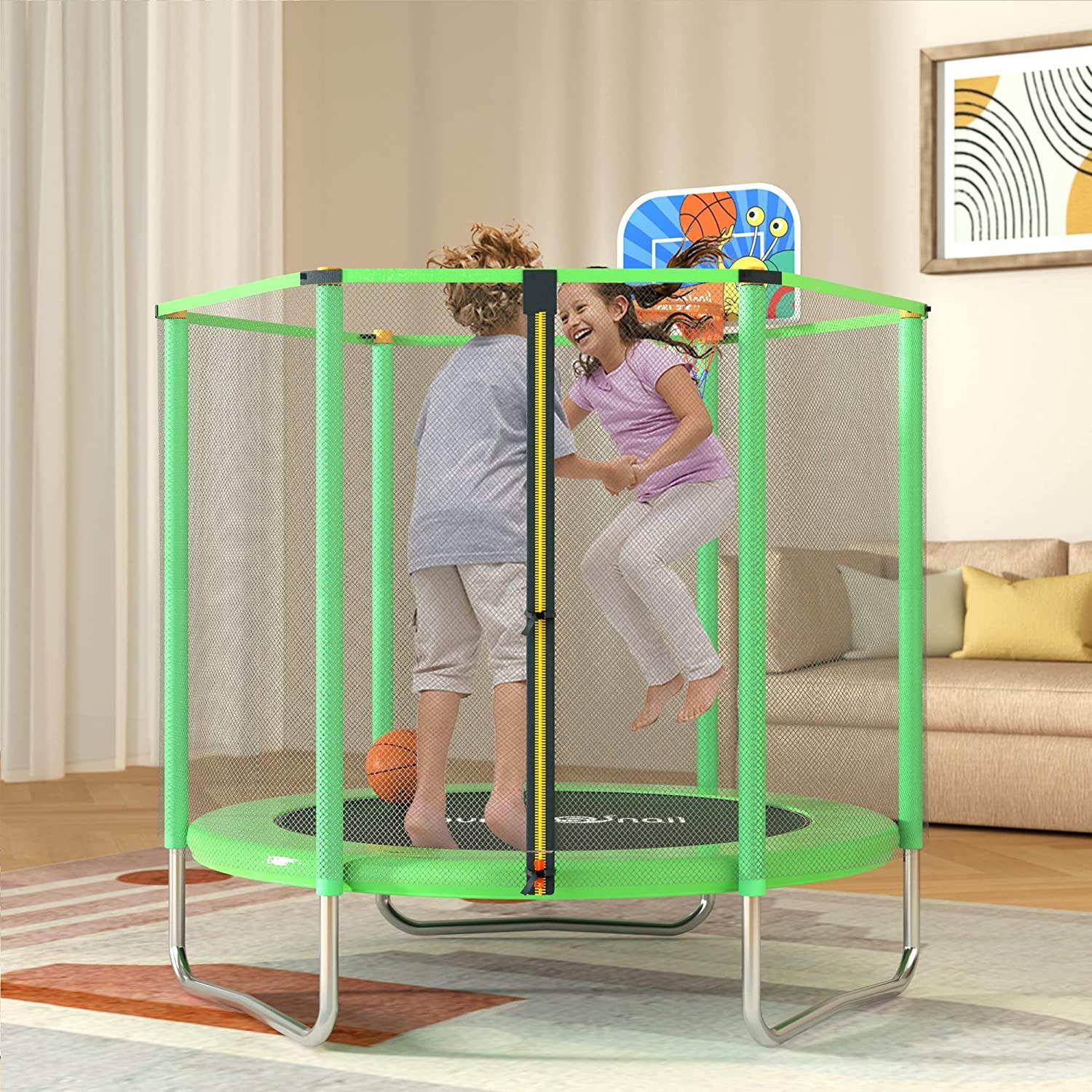 Lovely Snail 5FT Trampoline for Kids with Safety Enclosure Net ...