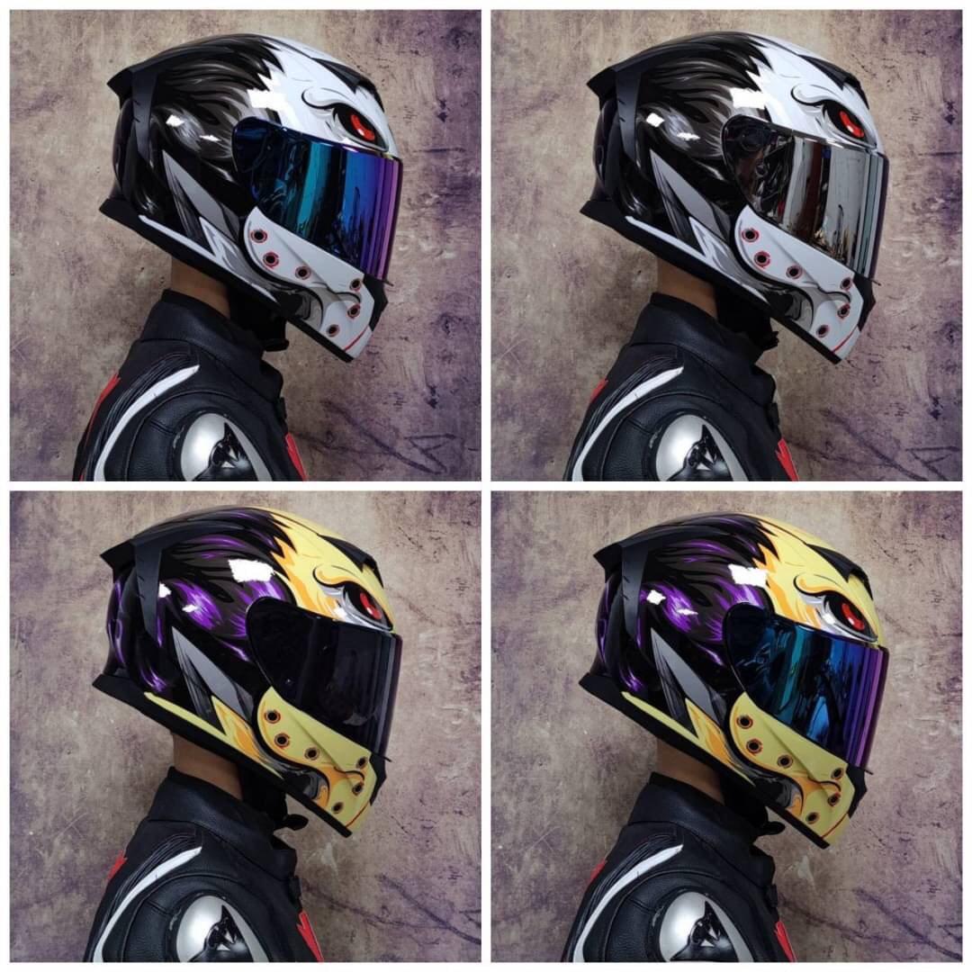 LVS Motorbike helmet with DOT certified logo and double visor Model:702 ...