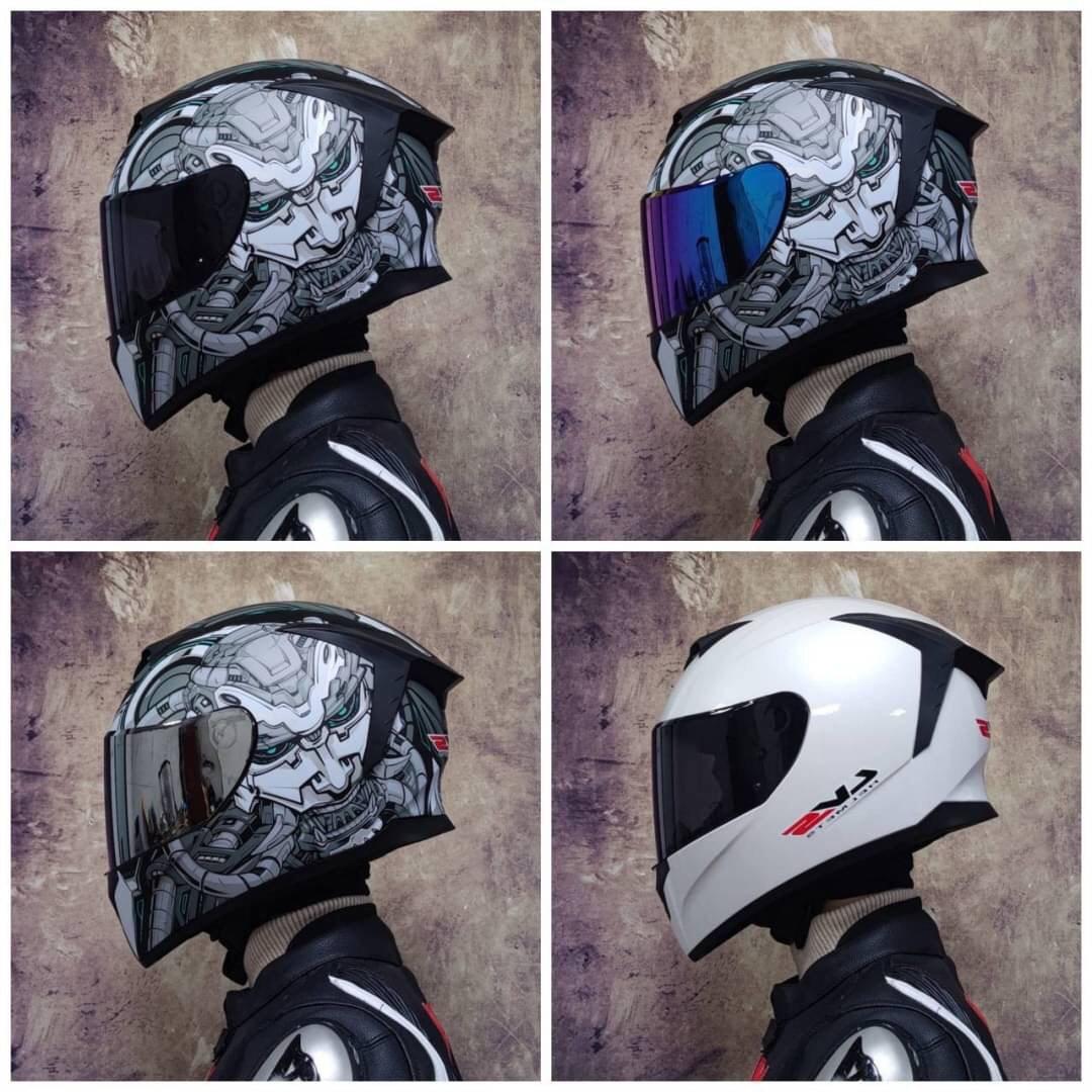 LVS Motorbike helmet with DOT certified logo and double visor Model:702 ...