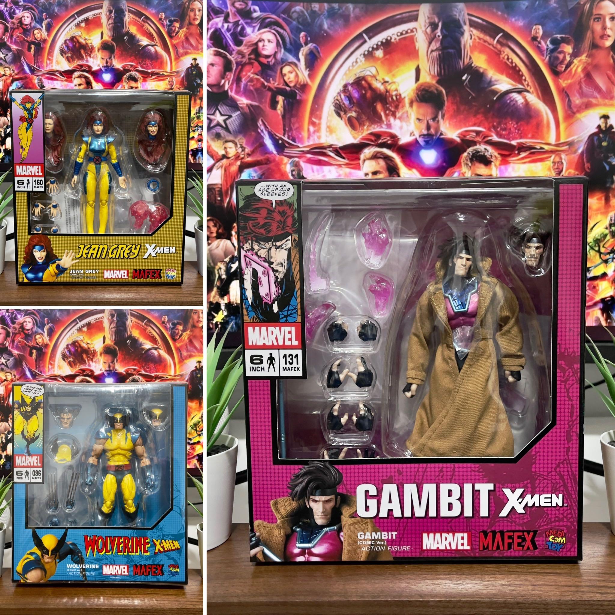Mafex Gambit Comic Version No.131 & Mafex Wolverine No.096 & Mafex Jean ...