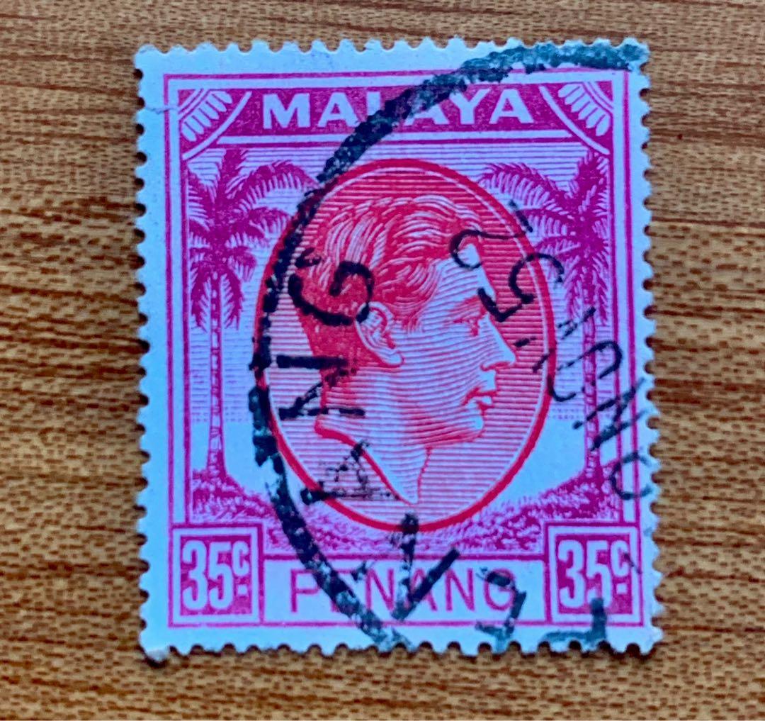 Malaya Penang 35c stamp King George VI, Hobbies & Toys, Memorabilia ...